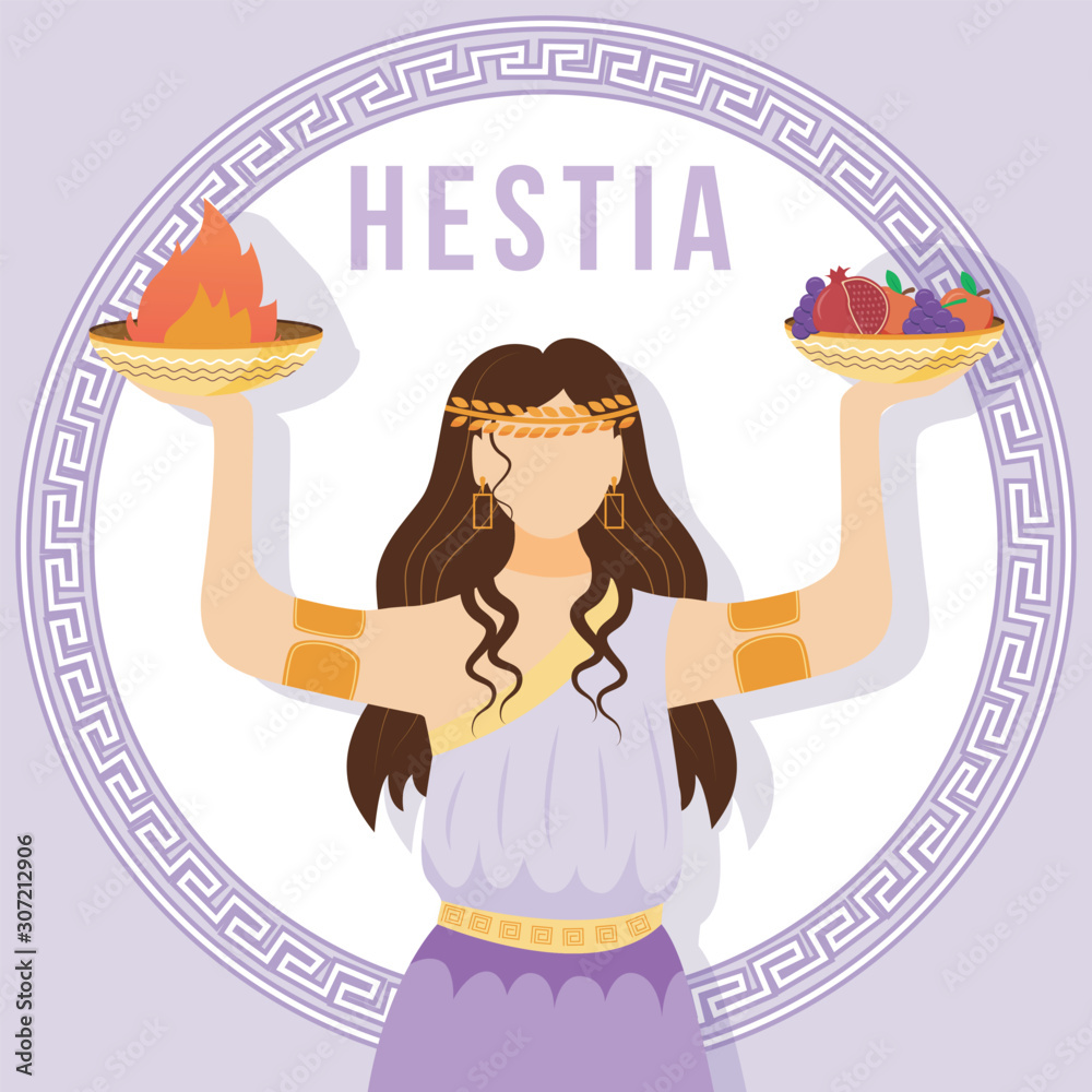 Hestia violet social media post mockup. Ancient Greek goddess ...