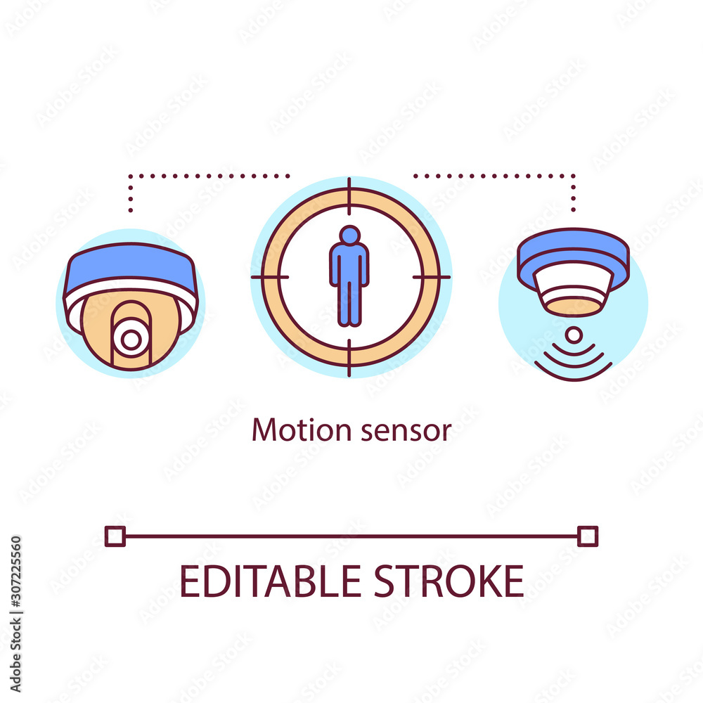 Motion sensor concept icon. Movement detector. Position encoder. Home ...
