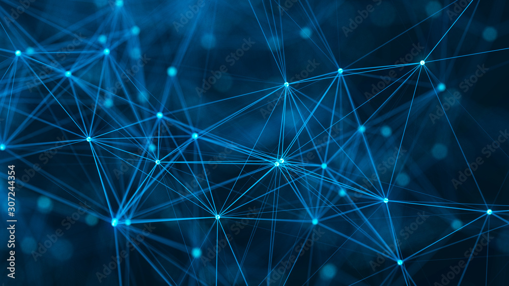Abstract Digital Connection Dots And Lines Technology Background Network Connection Structure