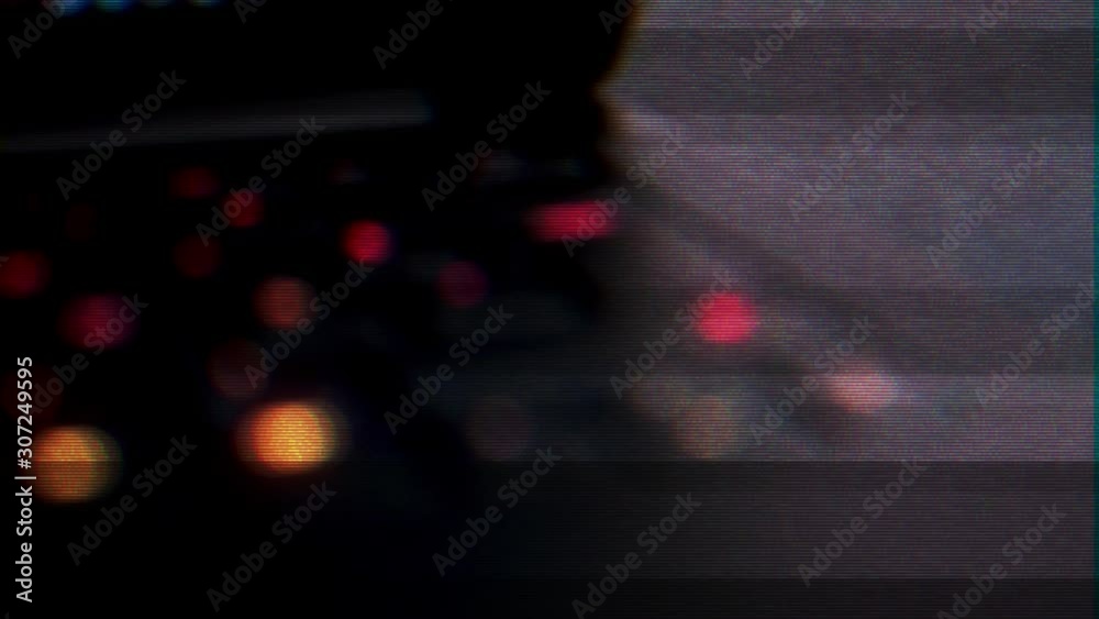 Bad signal CRT screen effect over ultralight PC laptop from with RGB ...