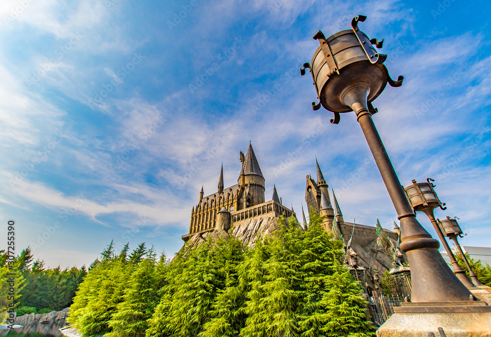 OSAKA, JAPAN - AUGUST 12, 2018: Photo of Hogwarts Castle. The Wizarding ...