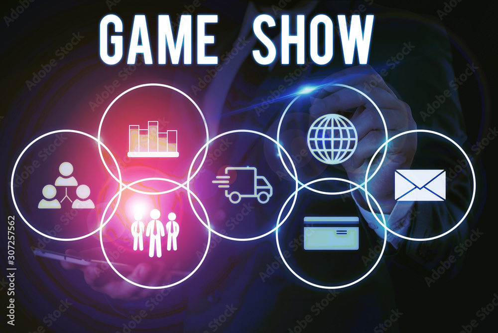 Word writing text Game Show. Business photo showcasing Program in ...