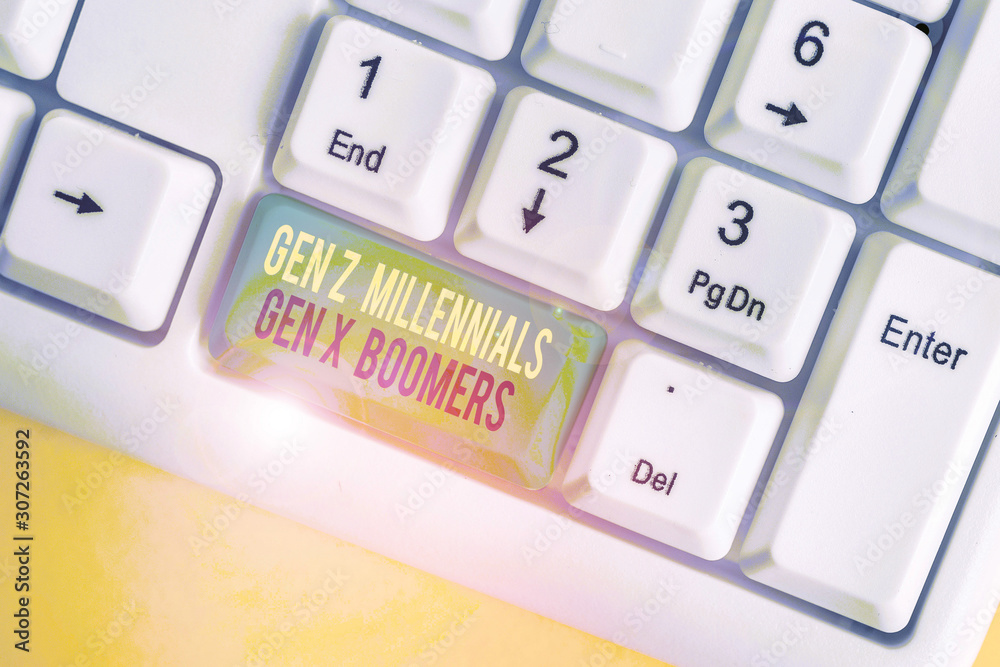 Conceptual hand writing showing Gen Z Millennials Gen X Boomers ...