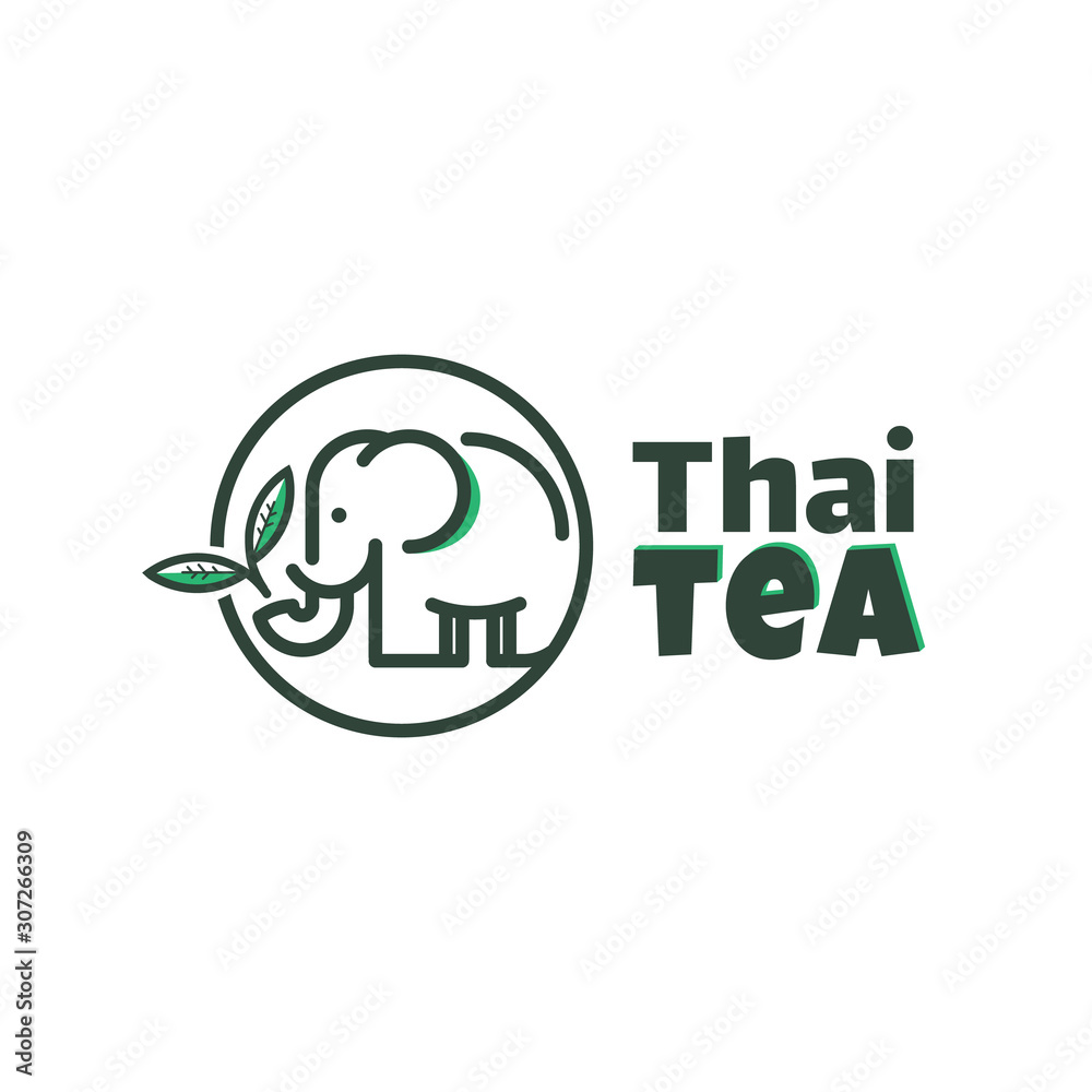 Thai tea logo with a line art style Stock Vector | Adobe Stock
