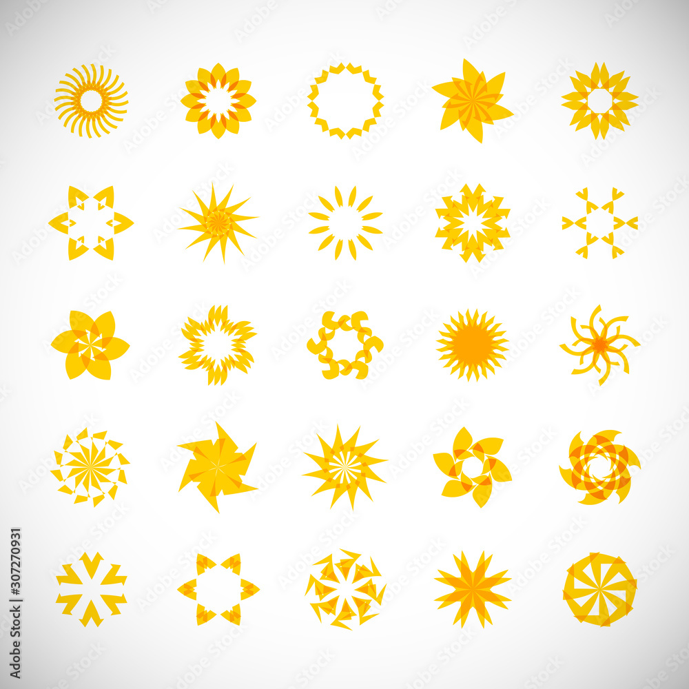 Abstract Circle Logo Set. Vector Isolated On Gray. Abstract Circular ...