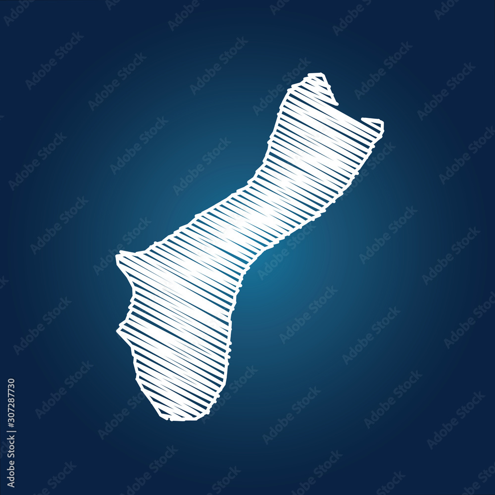 Map of Guam, Drawing map on blackboard of Guam. drawn on chalkboard ...