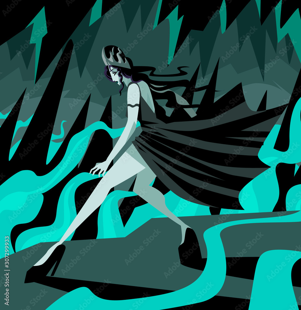 greek mythology persephone queen goddess of the underworld Stock Vector ...