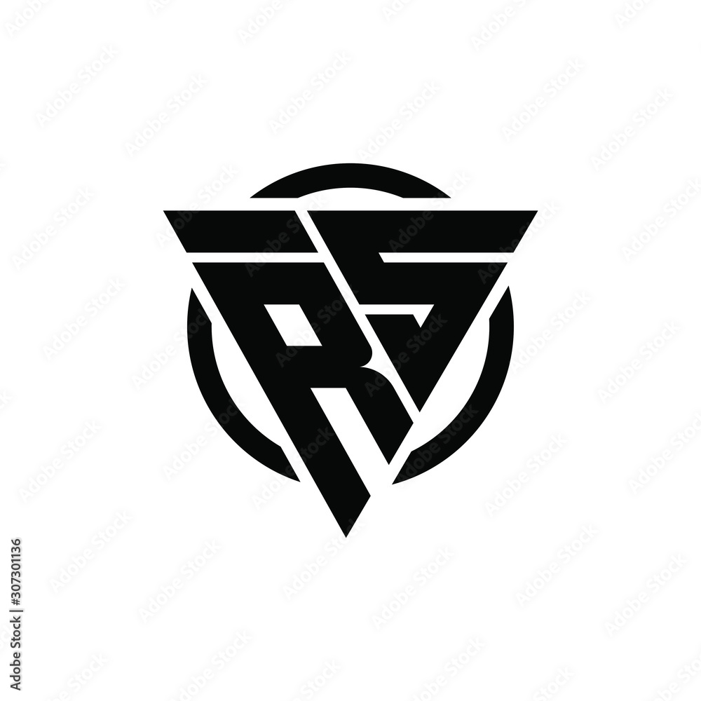 RS SR Triangle Logo Circle Monogram Design Vector Super Hero Concept ...
