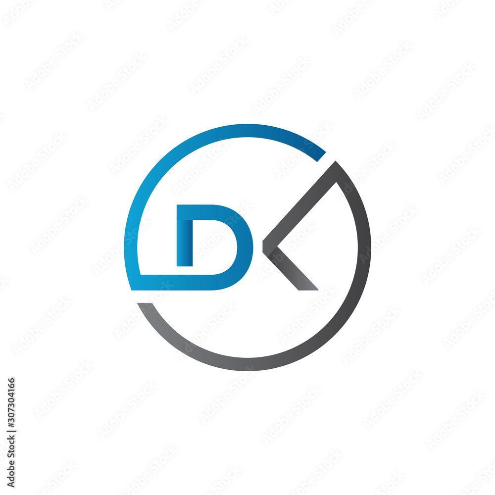 Initial DK Letter Logo With Creative Modern Business Typography Vector ...