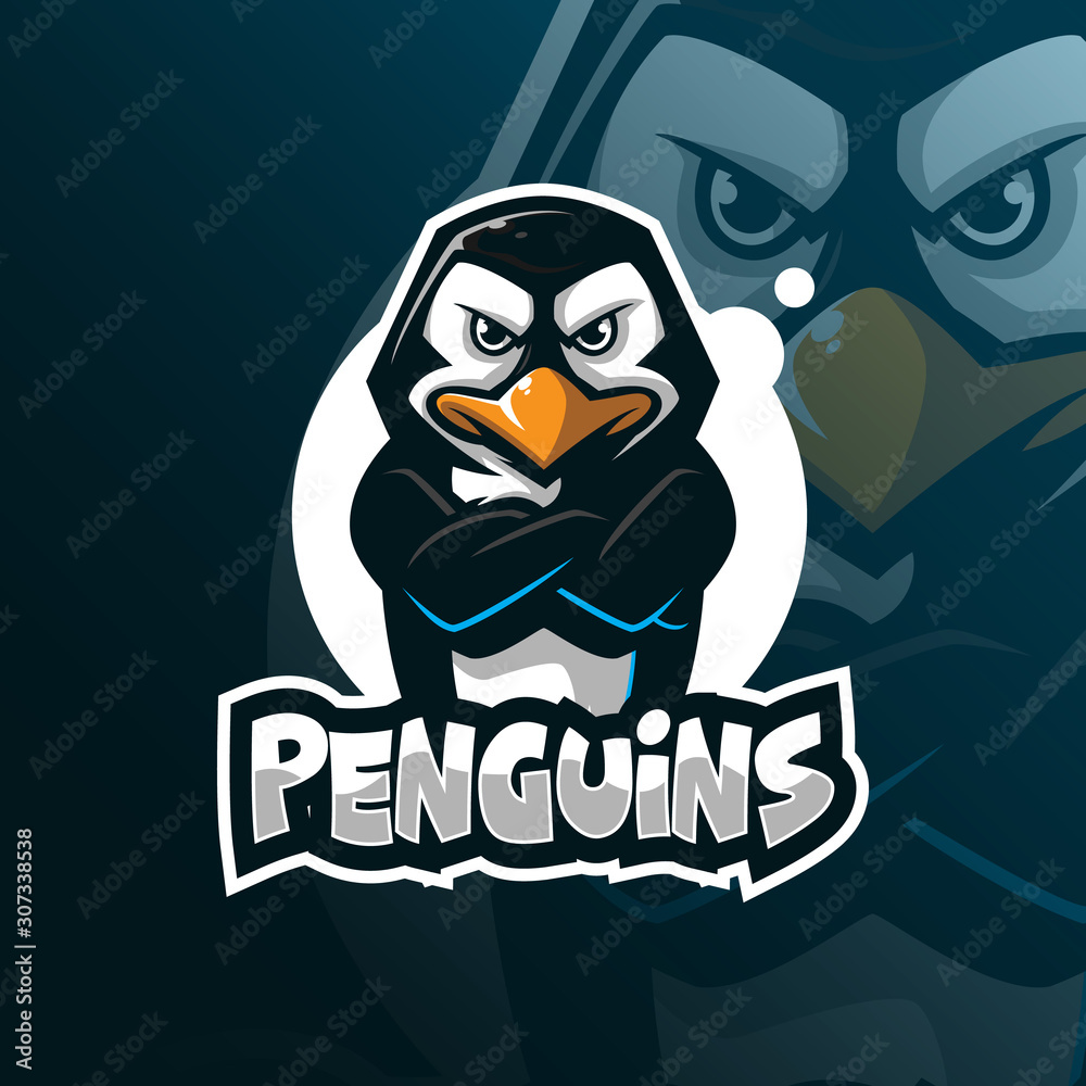 penguin mascot logo design vector with modern illustration concept ...
