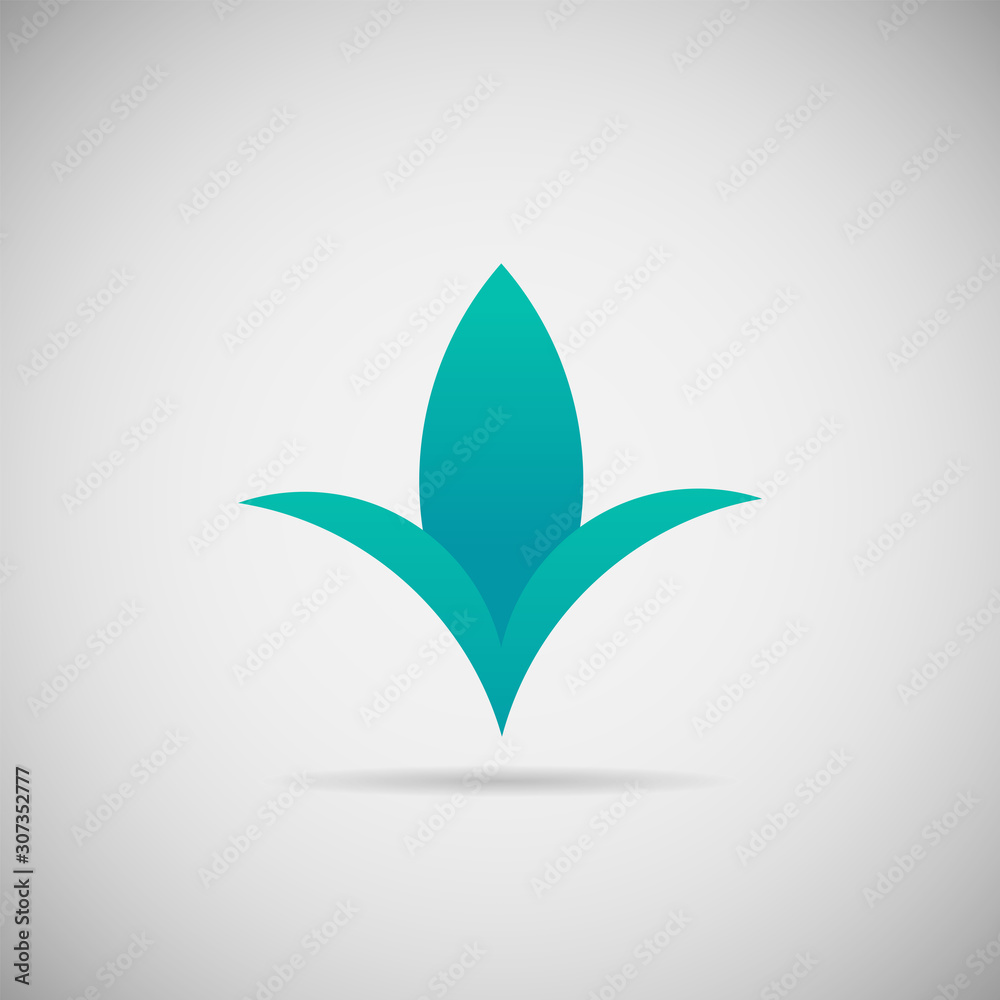 leaf logo simple elegant flat design. creative gradient logo vector ...