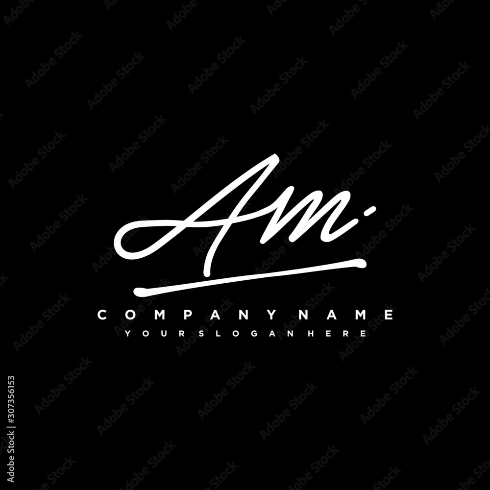 AM initials signature logo. Handwriting logo vector templates. Hand ...