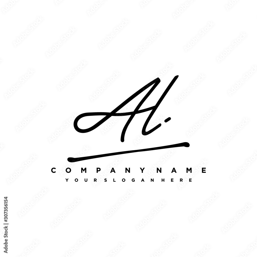AL initials signature logo. Handwriting logo vector templates. Hand ...