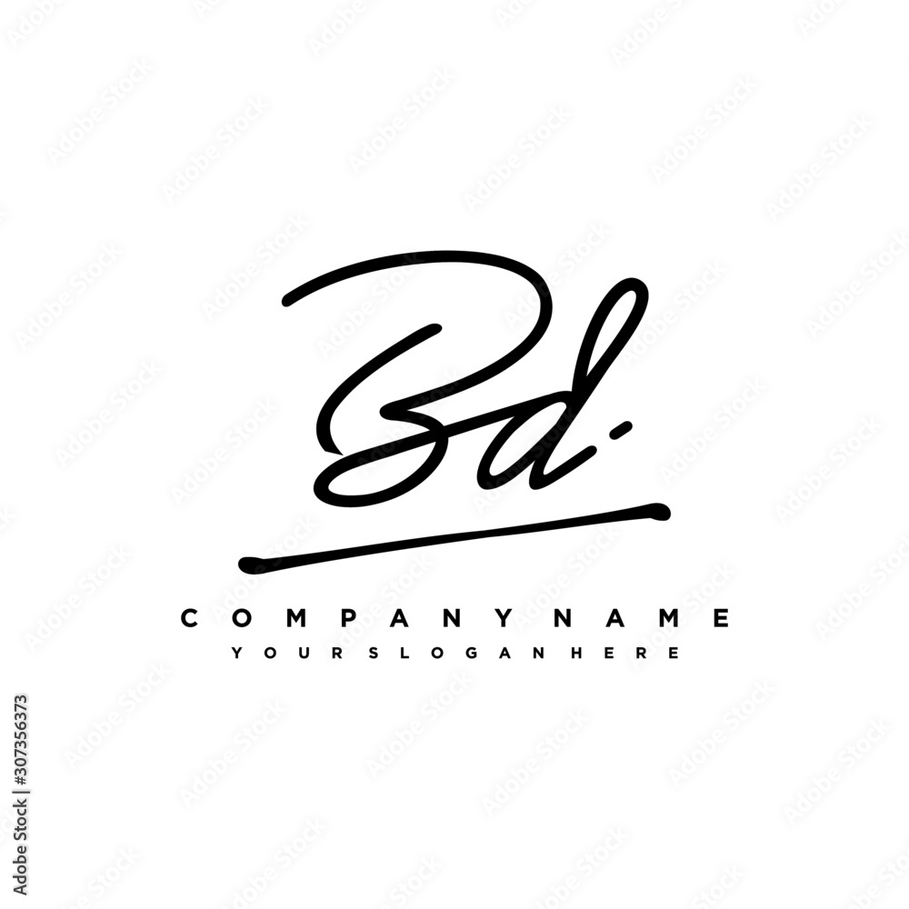 BD initials signature logo. Handwriting logo vector templates. Hand ...