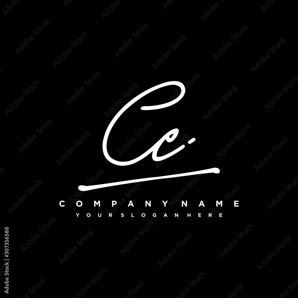 CC initials signature logo. Handwriting logo vector templates. Hand ...