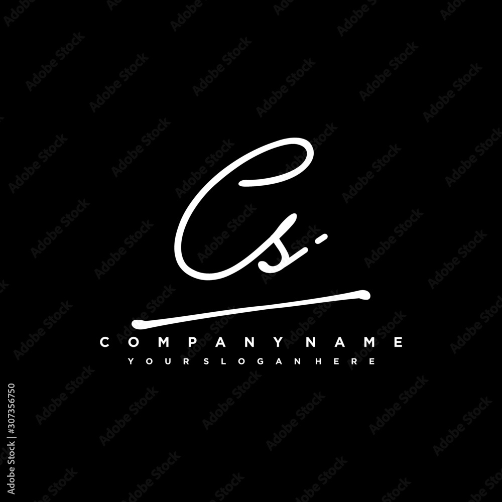 CS initials signature logo. Handwriting logo vector templates. Hand ...