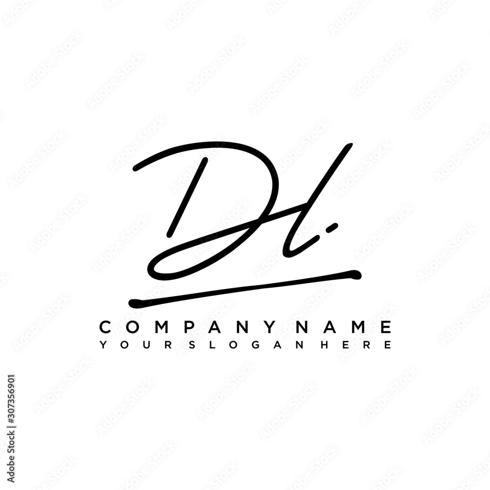 DL initials signature logo. Handwriting logo vector templates. Hand ...