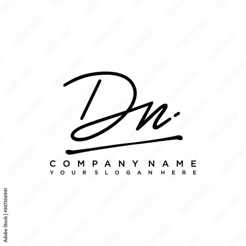 DN initials signature logo. Handwriting logo vector templates. Hand ...