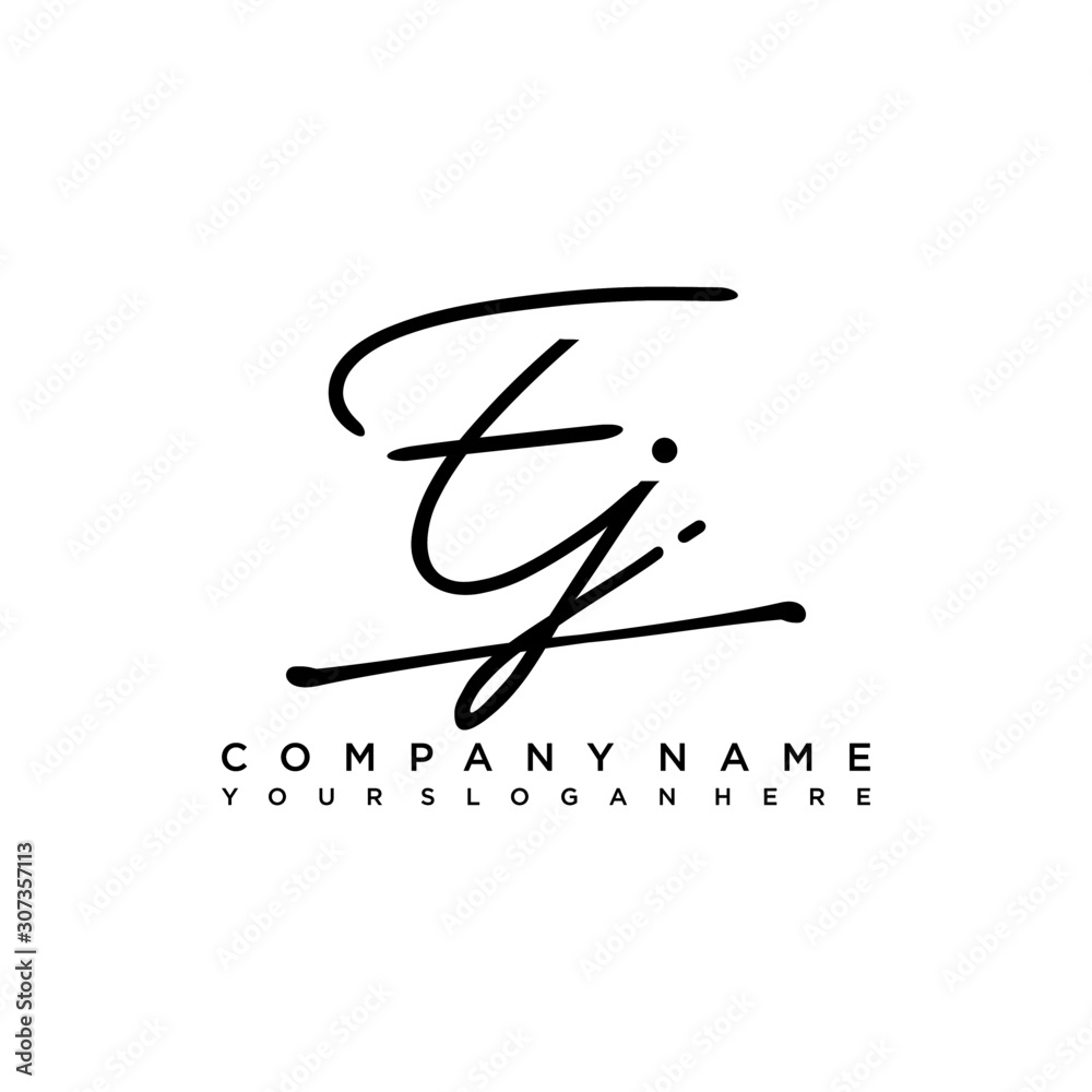 EJ initials signature logo. Handwriting logo vector templates. Hand ...