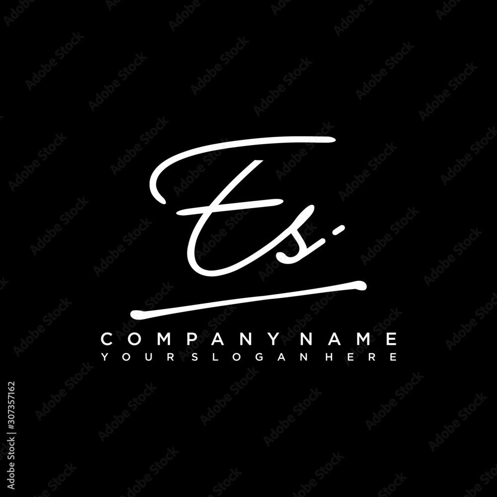 ES initials signature logo. Handwriting logo vector templates. Hand ...