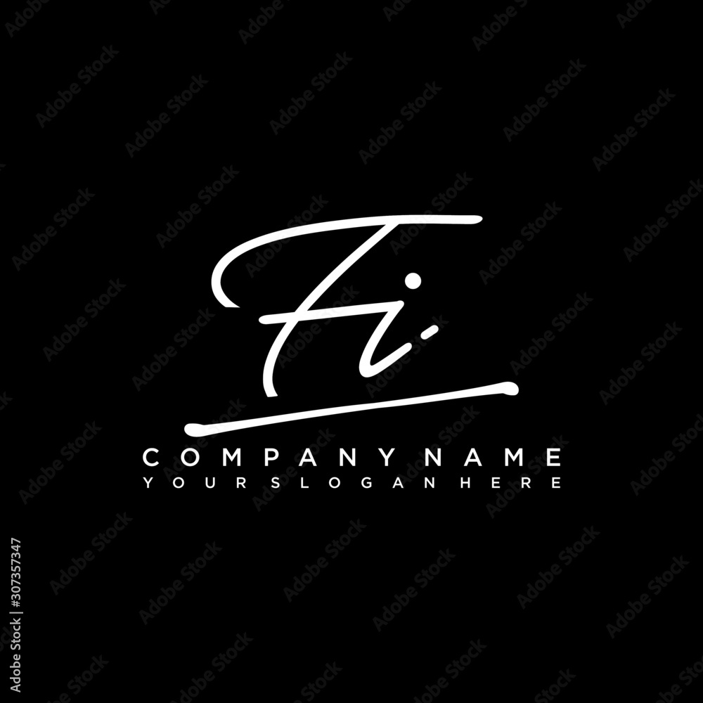 FI initials signature logo. Handwriting logo vector templates. Hand ...