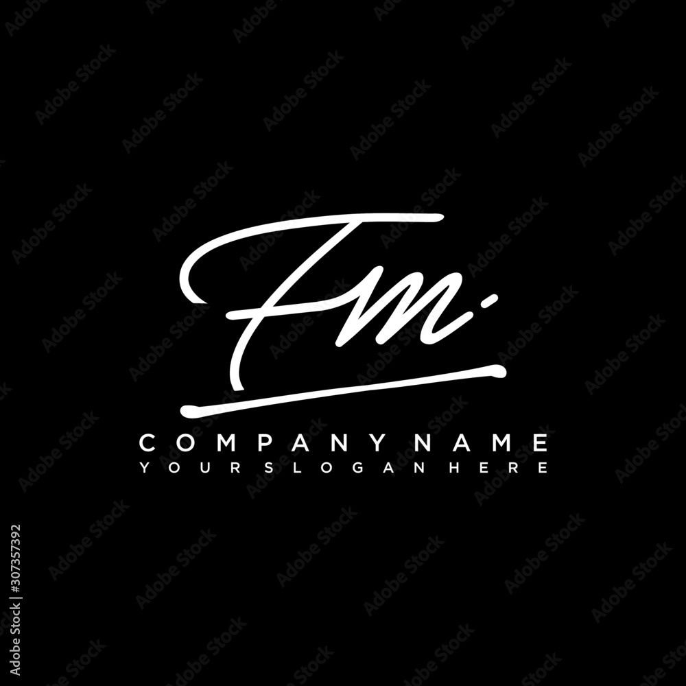 FM initials signature logo. Handwriting logo vector templates. Hand ...