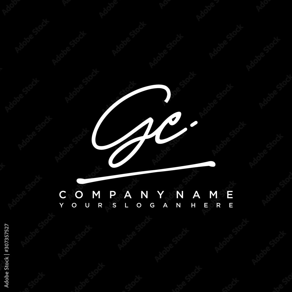 GC initials signature logo. Handwriting logo vector templates. Hand ...