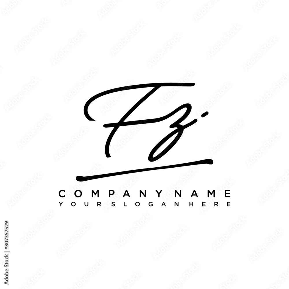FZ initials signature logo. Handwriting logo vector templates. Hand ...
