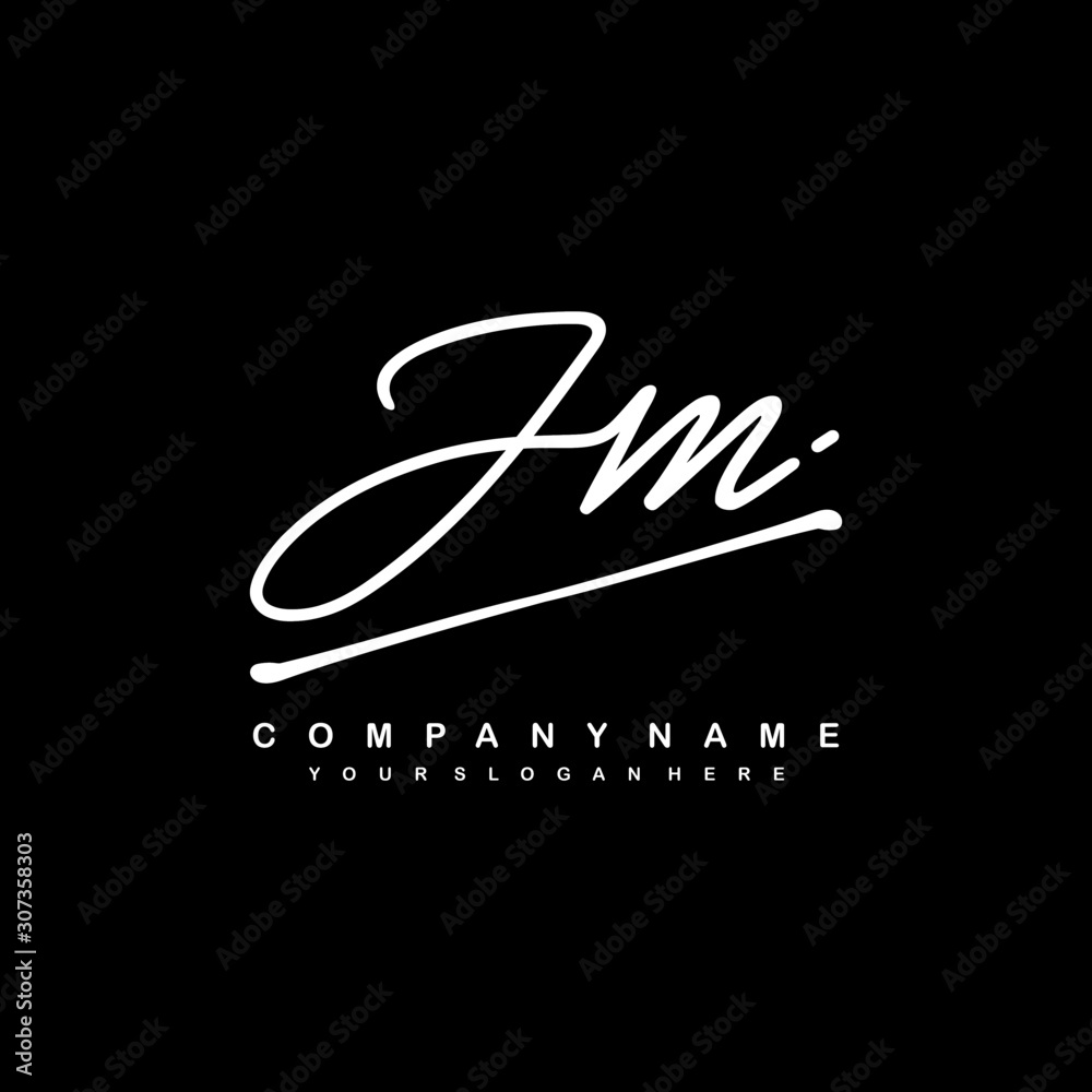 JM initials signature logo. Handwriting logo vector templates. Hand ...