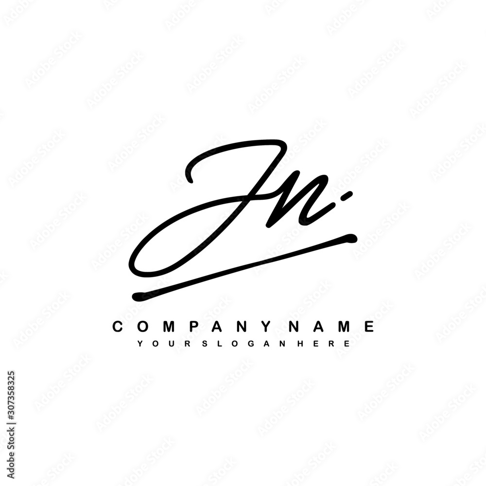 JN initials signature logo. Handwriting logo vector templates. Hand ...