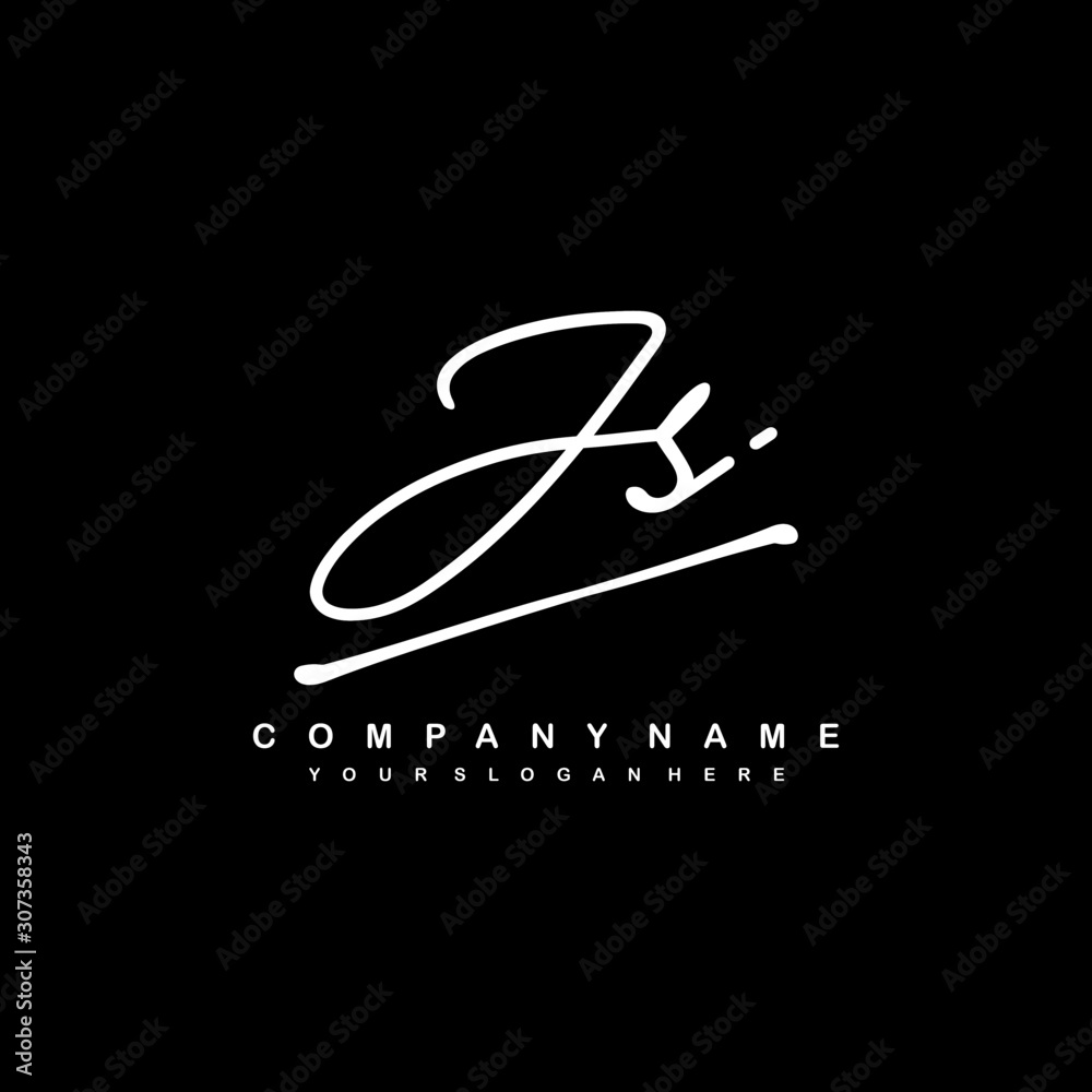 JS initials signature logo. Handwriting logo vector templates. Hand ...