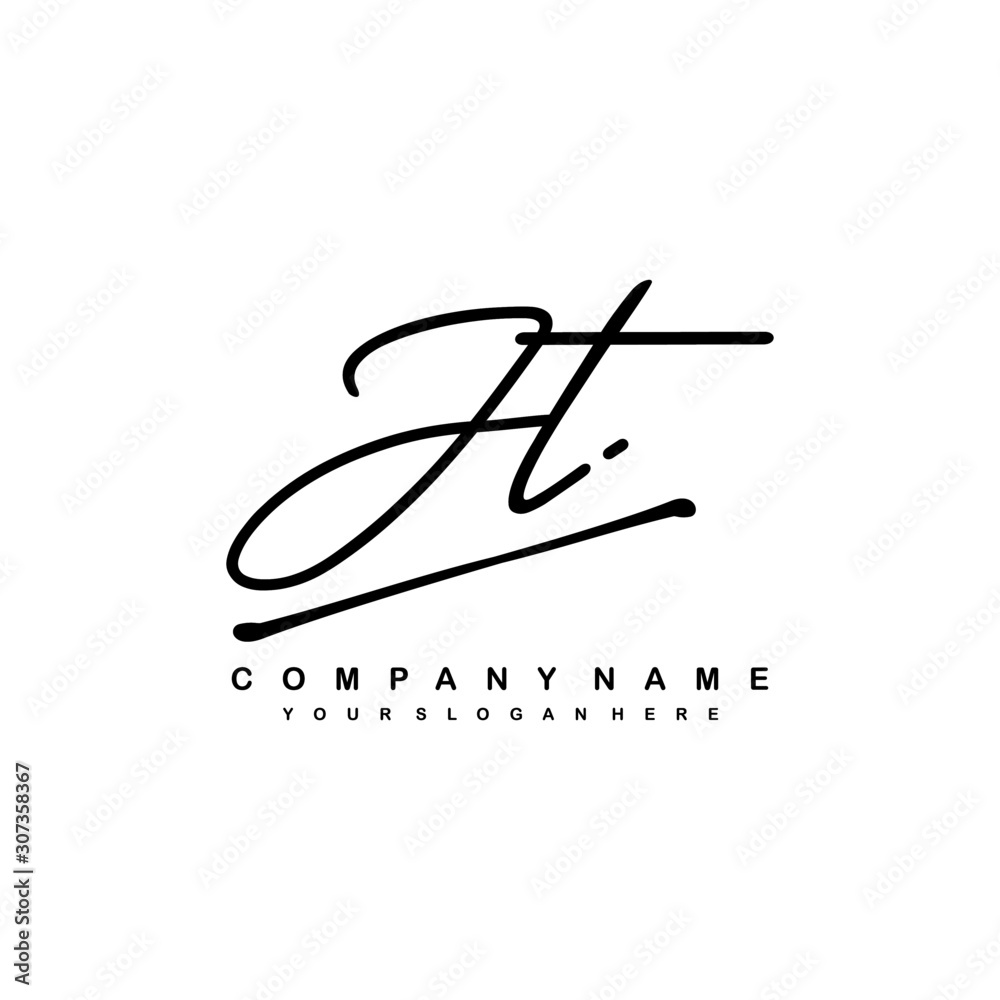JT initials signature logo. Handwriting logo vector templates. Hand ...