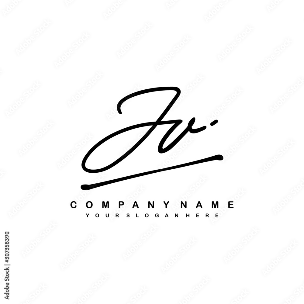 JV initials signature logo. Handwriting logo vector templates. Hand ...