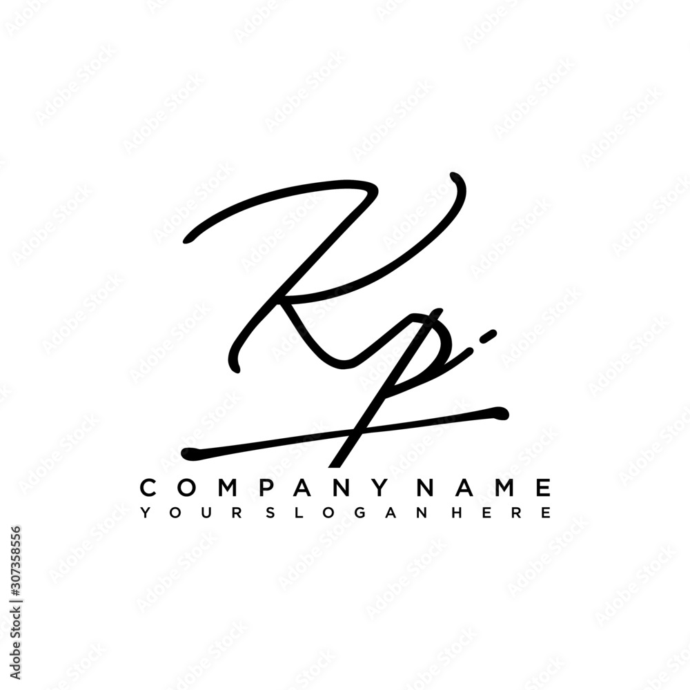 KP initials signature logo. Handwriting logo vector templates. Hand ...