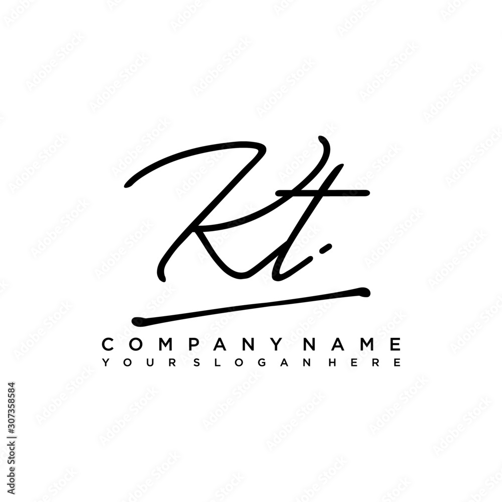 KT initials signature logo. Handwriting logo vector templates. Hand ...