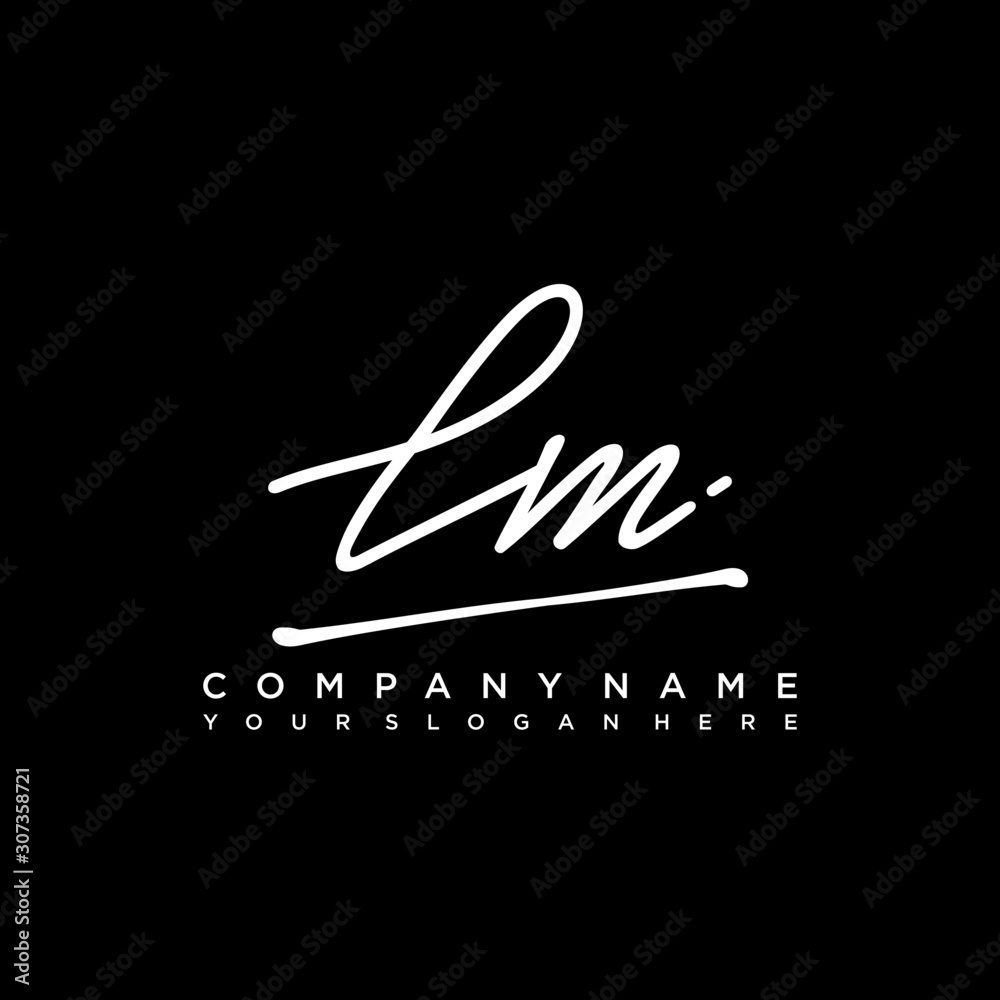 LM initials signature logo. Handwriting logo vector templates. Hand ...