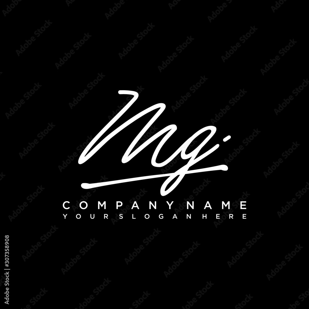 MG initials signature logo. Handwriting logo vector templates. Hand ...