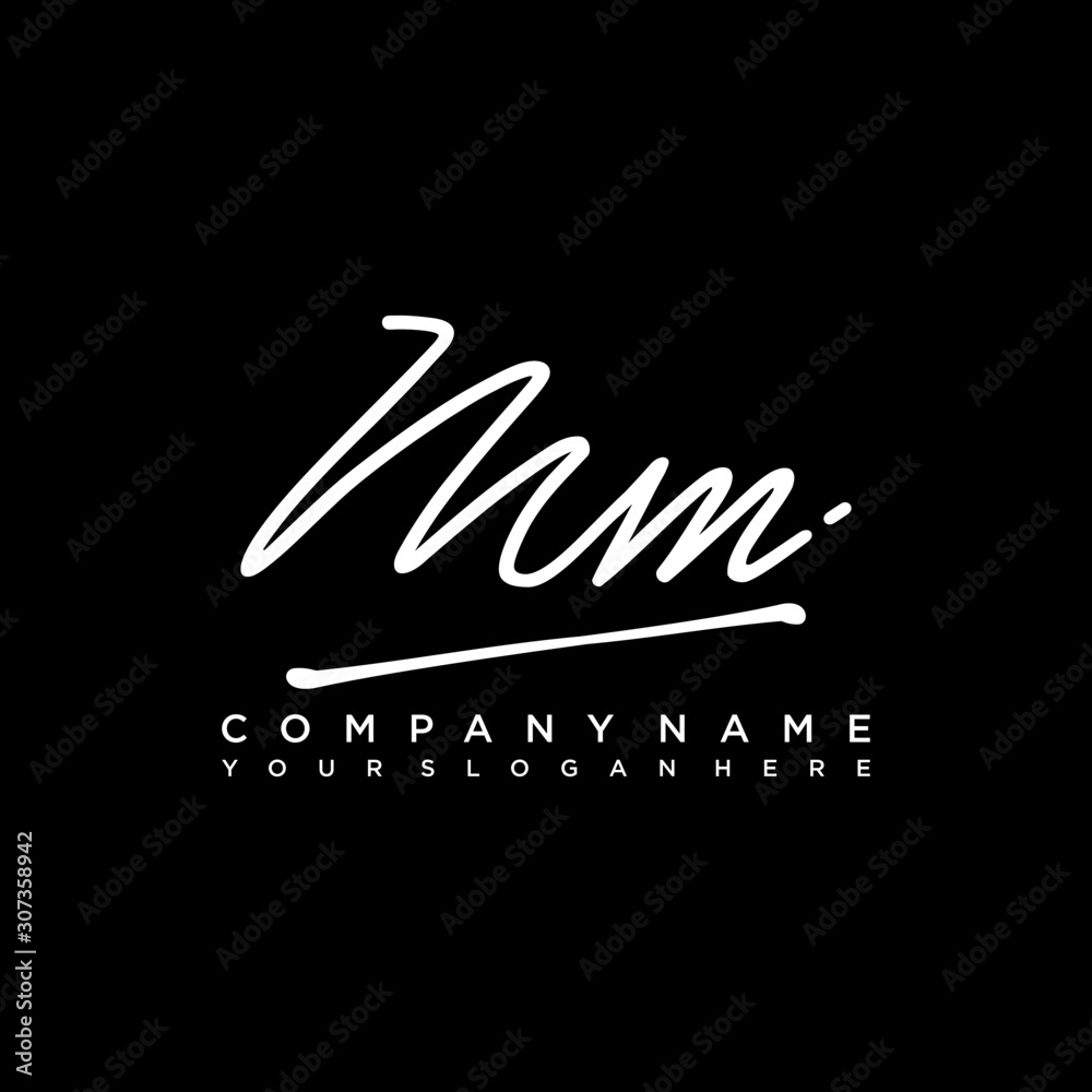 MM initials signature logo. Handwriting logo vector templates. Hand ...