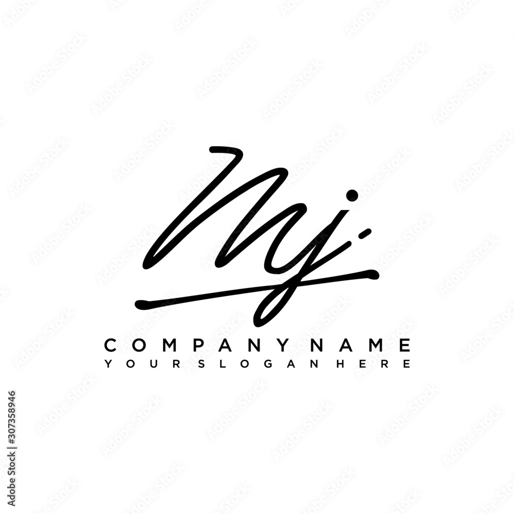MJ initials signature logo. Handwriting logo vector templates. Hand ...