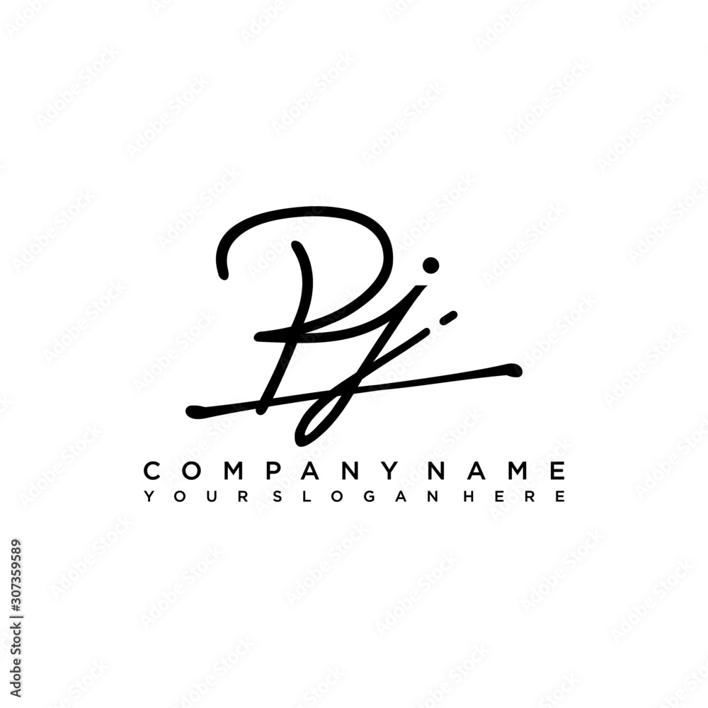 PJ initials signature logo. Handwriting logo vector templates. Hand ...