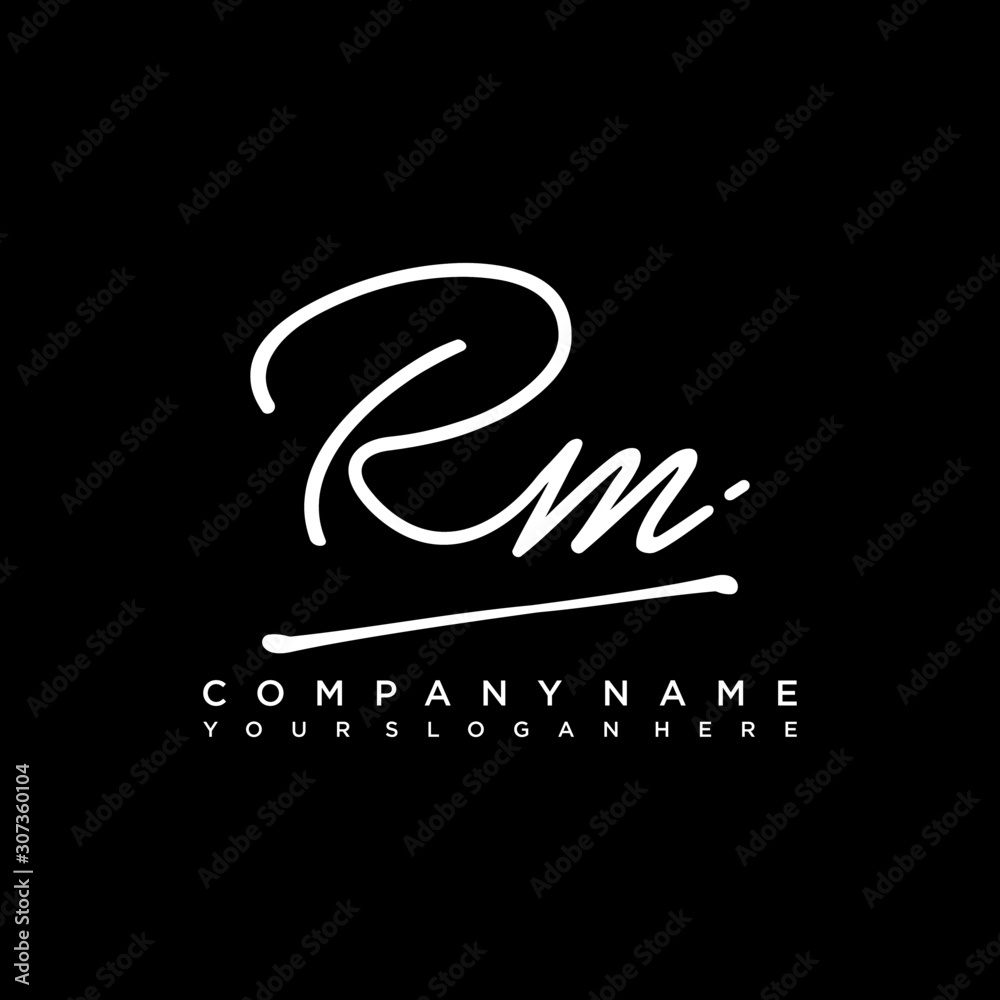 RM initials signature logo. Handwriting logo vector templates. Hand ...