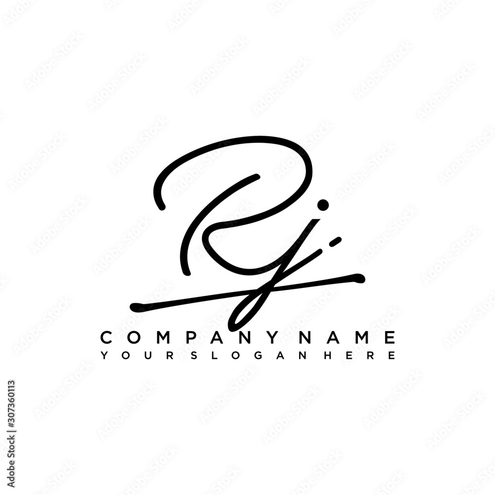 RJ initials signature logo. Handwriting logo vector templates. Hand ...