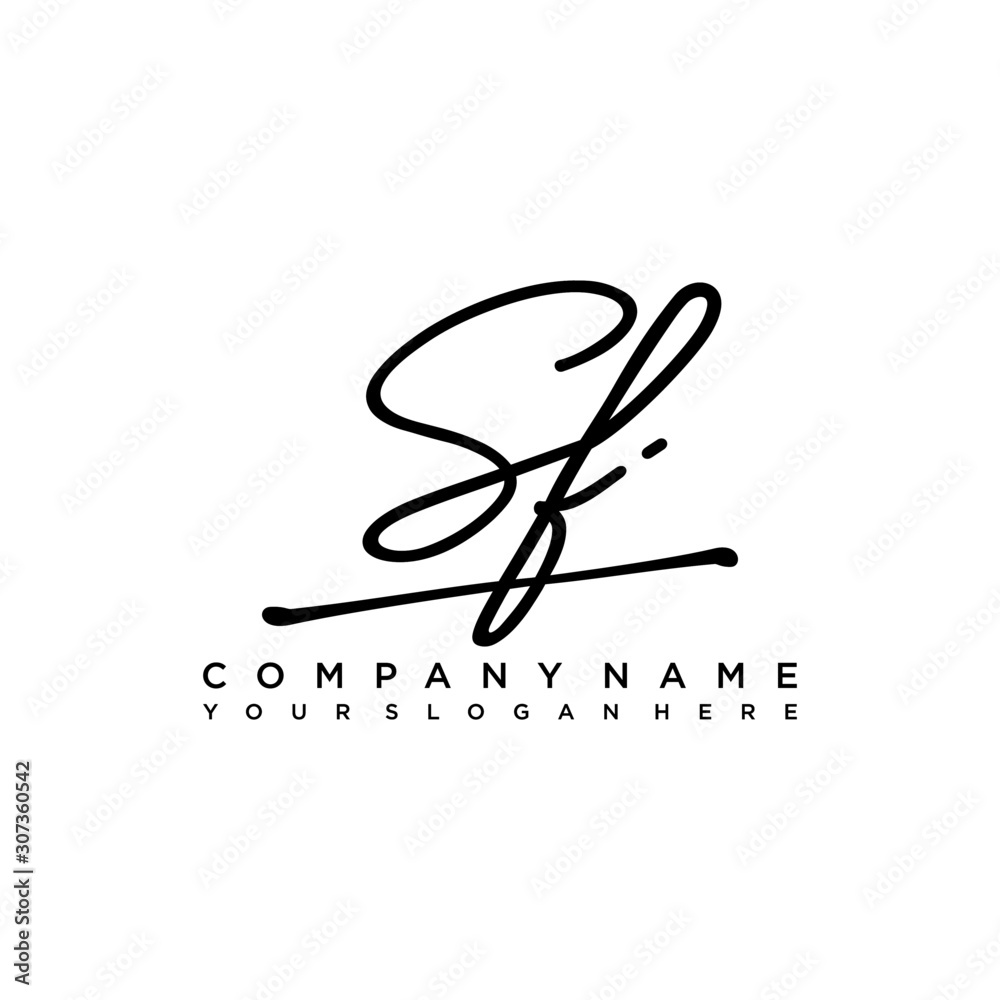 SF initials signature logo. Handwriting logo vector templates. Hand ...