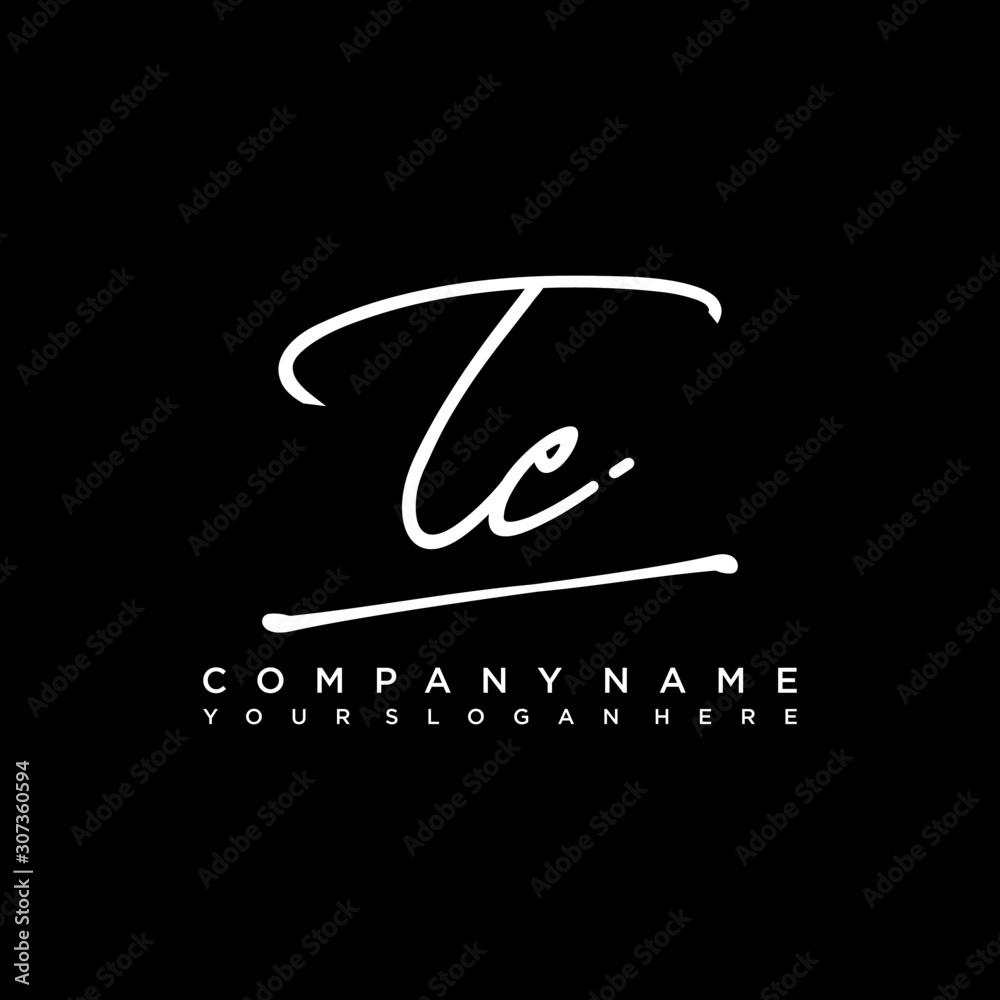 TC initials signature logo. Handwriting logo vector templates. Hand ...