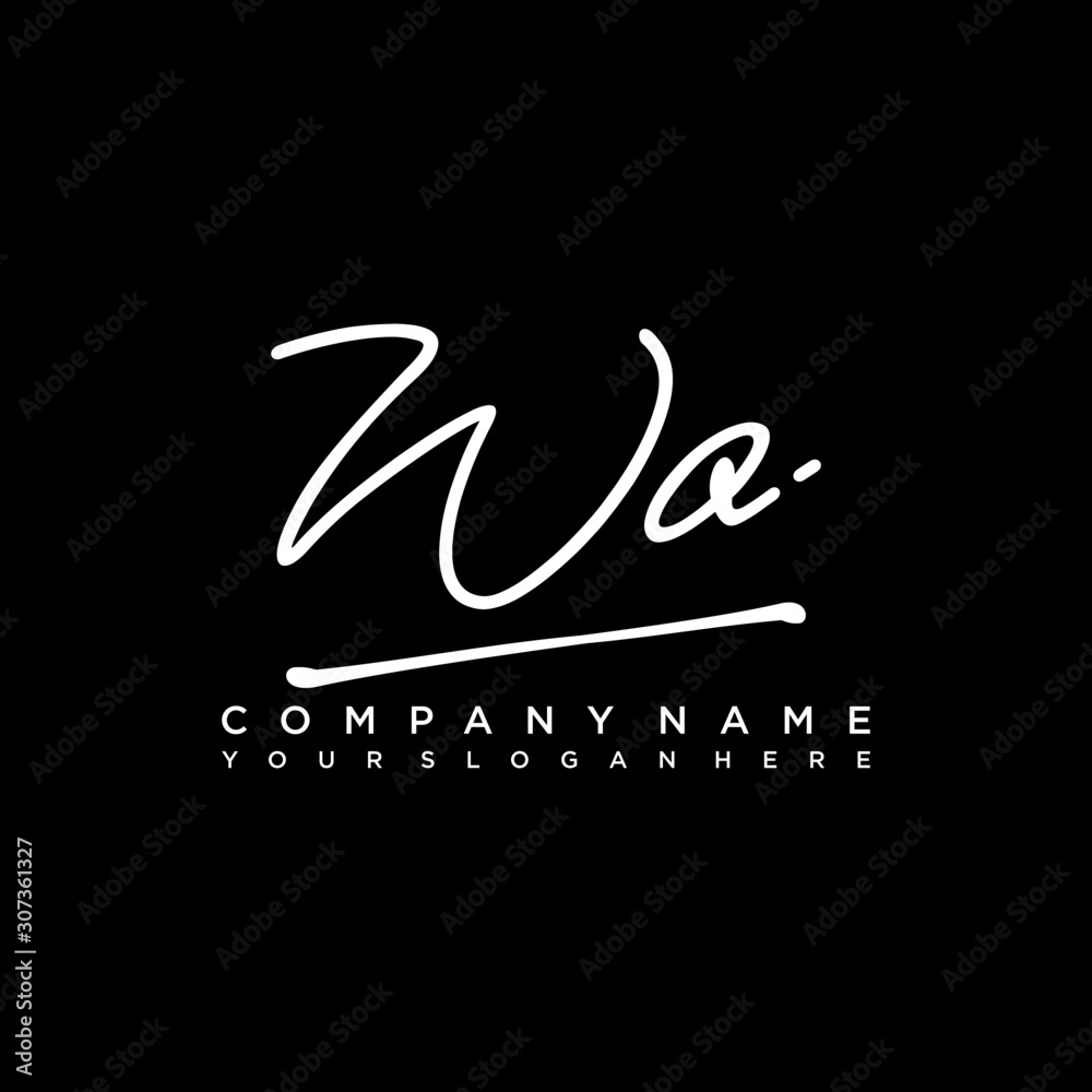 WO initials signature logo. Handwriting logo vector templates. Hand ...