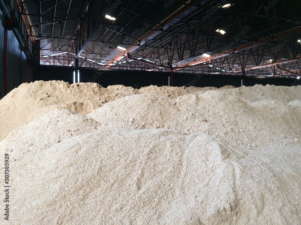 animal feed Large bulk products placed on the ground floor of the ...