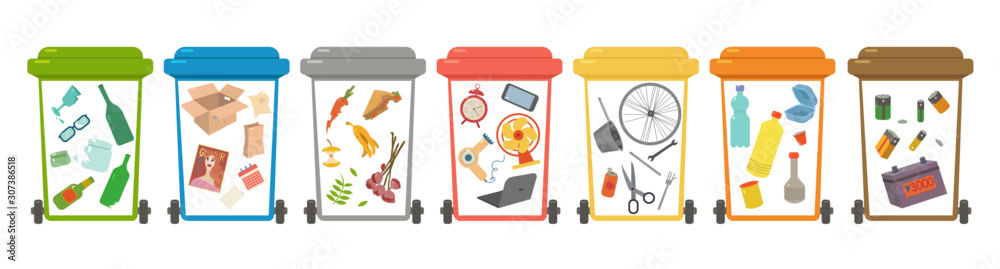 Photo & Art Print Waste sorting, Sorting waste for recycling, garbage ...