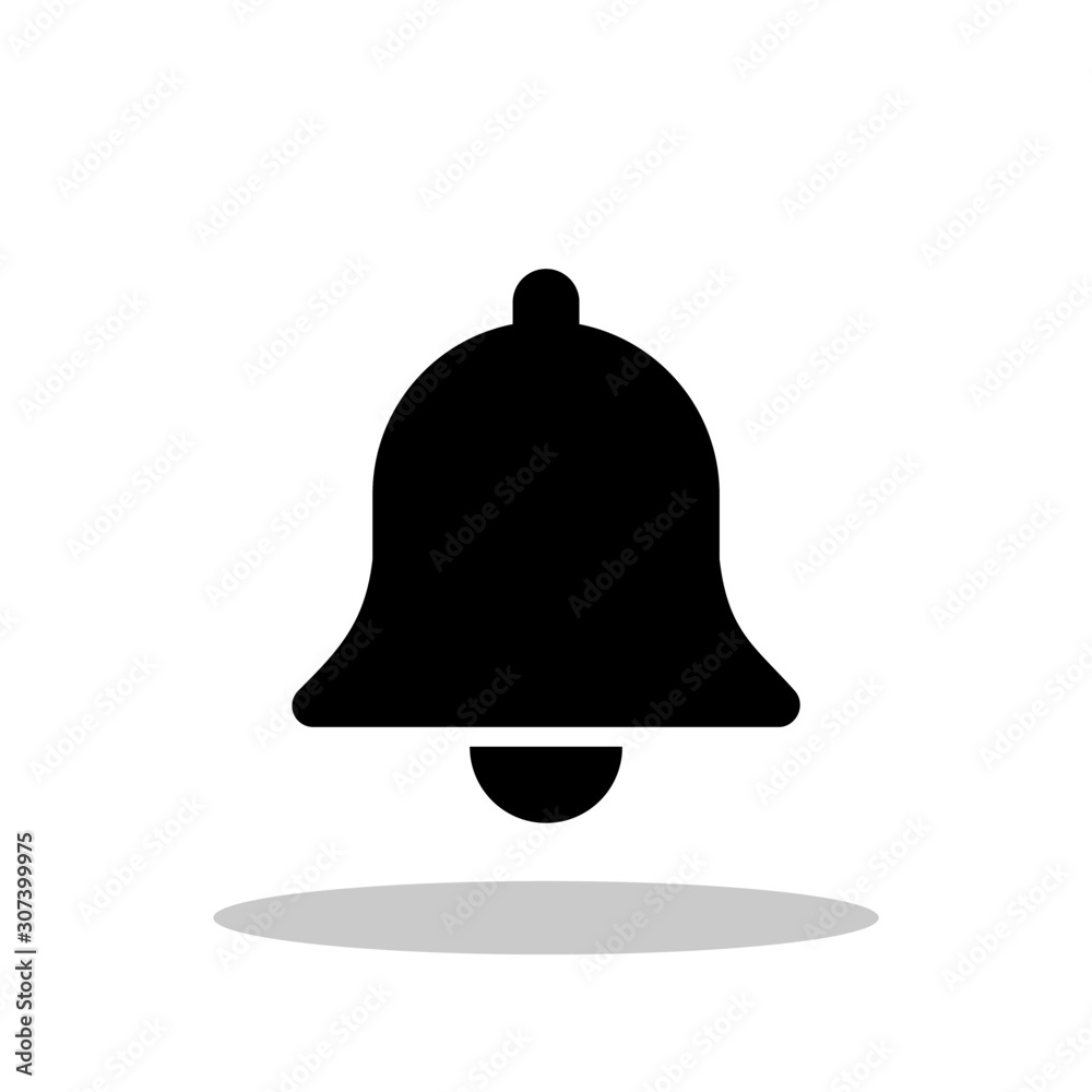 Notification icon in trendy flat style. Bell symbol for your web site ...
