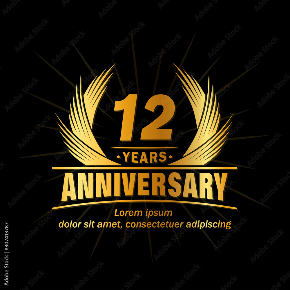 12 years logo design template. Anniversary vector and illustration ...
