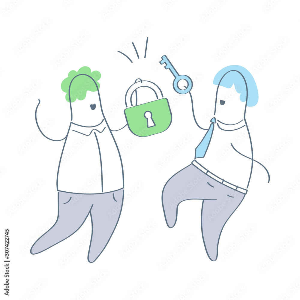 Open the lock, padlock with key, find solution, get access, unlocking ...